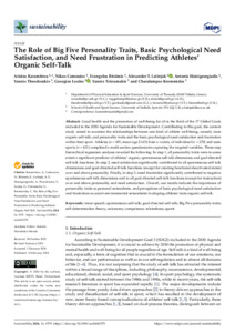 The role of big five personality traits, basic psychological need satisfaction, and need ...